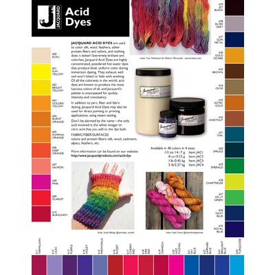 Jacquard Acid Dye Color Chart in Vancouver Canada - Turaco